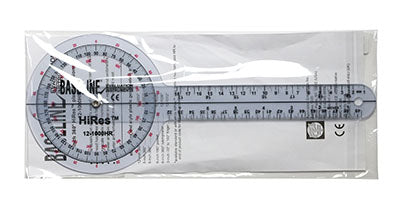 Baseline Plastic Goniometers, Baseline Angled Plastic Goniometer, 16 cm