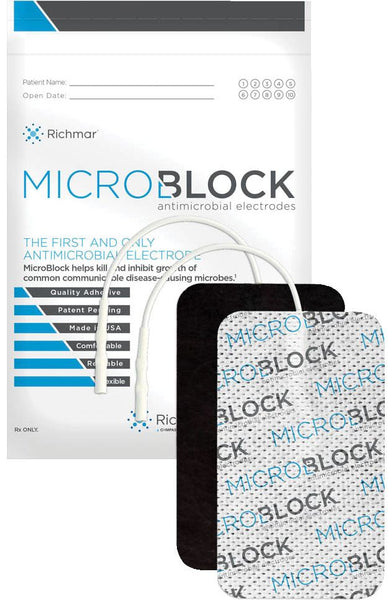 Micro Block Antimicrobial Electrodes, 3" x 5" White Cloth