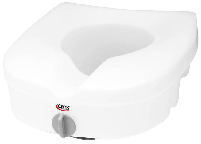 Carex E-Z Lock Raised Toilet Seat, 5" (H), Elongated/Standard, Contour ...